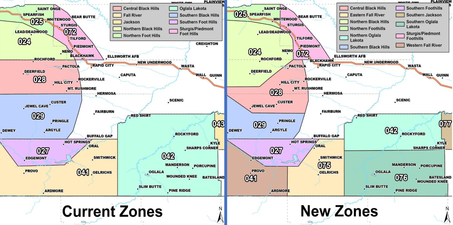Weather Forecast Zone Changes - Oglala Lakota County, South Dakota